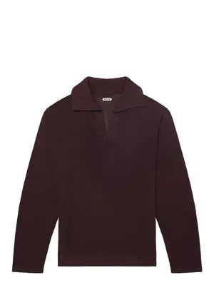 BODE Knitted Cotton-crepe Polo Shirt - Brown