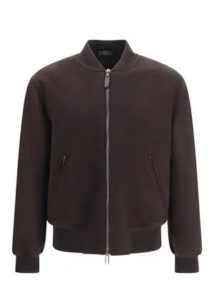 Brioni Zip-up Bomber Jacket - Brown