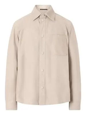 SLOWEAR Montedoro Suede Overshirt - Beige