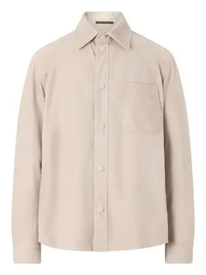 SLOWEAR Montedoro Suede Overshirt - Neutrals