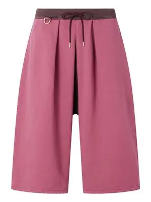 Kapital Straight-leg Cotton-jersey Drawstring Shorts - Pink