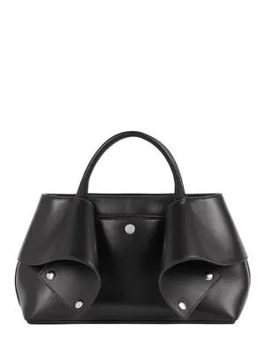 TOTEME Foldover Detailed Small Tote Bag - Black