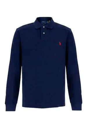 Polo Ralph Lauren Slim Long Sleeve Polo Shirt - Navy Blue