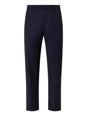 Canali Tapered Stretch-wool Gabardine Trousers - Blue
