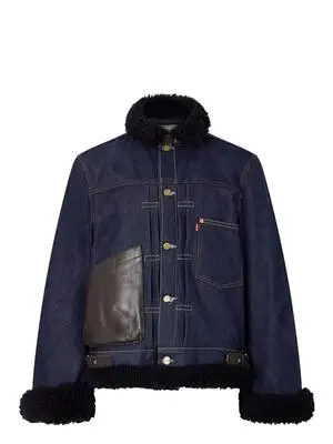 SACAI Sacai - Levi's Plush-Trimmed Denim Jacket - Men - Blue - 2