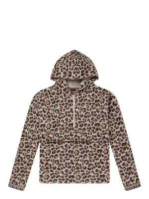 Kapital Hooded Leopard-jacquard Half-zip Sweater - Beige