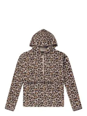 Kapital Hooded Leopard-jacquard Half-zip Sweater - Neutrals