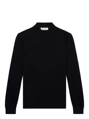 Brunello Cucinelli Silk And Cotton-blend Rollneck Sweater - Black