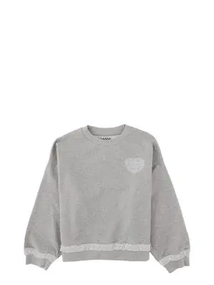 GANNI Felpa Isoli Con Patch Logo - Gray