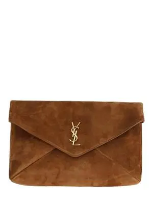 Saint Laurent Pochette Envelope Cassandre Large - Brown