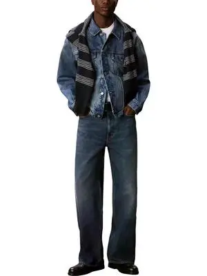 Calvin Klein Faded-effect Logo-patch Jeans - Blue