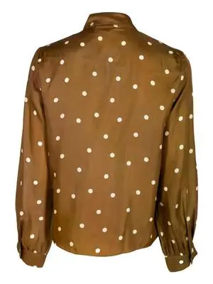 THE GREAT. Zenith Polka-dot Pussy-bow Shirt
