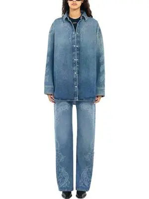 Off-White Paisley Susy Denim Pants - Blue