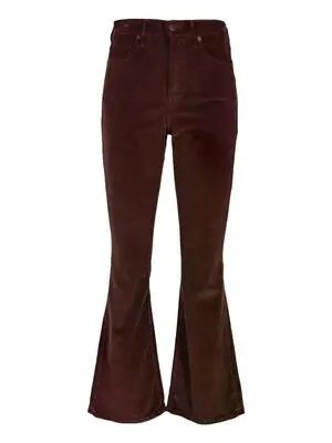 Veronica Beard Carson Corduroy Flared Jeans Red