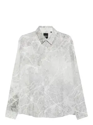 Patrizia Pepe Marble-print Long-sleeve Shirt - Grey