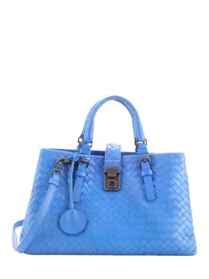 Bottega Veneta Roma Bag Intrecciato Nappa Small Tote Bag Blue