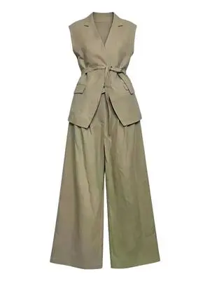 BRUNELLO CUCINELLI Tie-fastening Waistcoat And Palazzo Pants