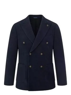 BRERAS MILANO Double-breasted Peak-lapel Jacket - Blue
