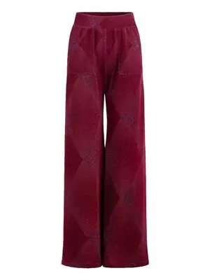 Silvia Tcherassi Colbie Argyle-knit Trousers - Red