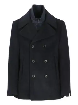 PEUTEREY Invern Wop 01 Double-breasted Layered Coat