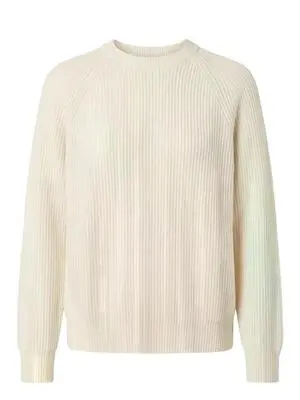 AMARANTO Ribbed-knit Raglan-sleeve Sweater - Neutrals