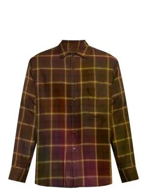 SONG FOR THE MUTE Check-pattern Patch-pocket Shirt - Brown