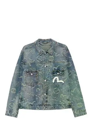 EVISU Monogram-jacquard Denim Jacket