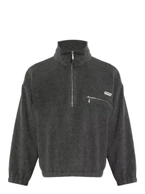 SONG FOR THE MUTE Half-zip Chest-pocket Sweater - Grey