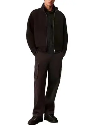 CALVIN KLEIN Logo-embroidered High-neck Jacket