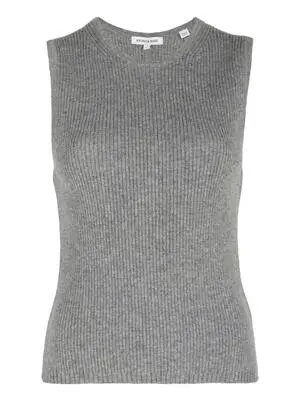 Veronica Beard Sid Ribbed Tank Top Grey