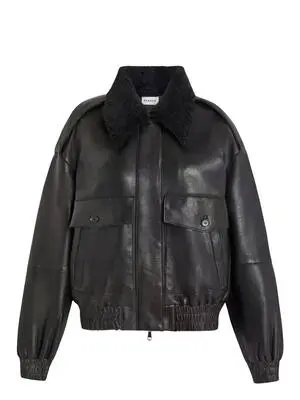 P.A.R.O.S.H Fur-collar Leather Jacket