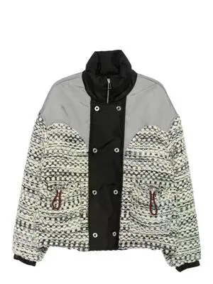 MARBELL Kate Tweed Puffer Jacket - Neutrals