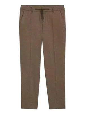 BOSS Drawstring-waist Tapered-leg Trousers - Brown