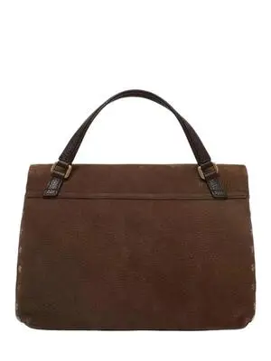 ZANELLATO Postina Stud-embellished Leather Tote Bag - Brown
