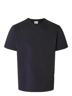 SELECTED Seersucker Crewneck T-shirt - Blue