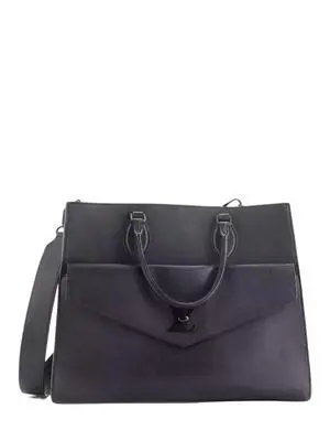 LOUIS VUITTON Lockme Monochrome Leather Mm Tote Bag - Black