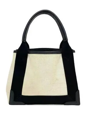 Balenciaga 2000-2026 Canvas Navy Cabas Xs Satchel - Brown
