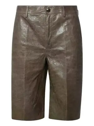 Rick Owens Work Leather Shorts - Brown