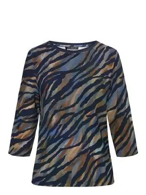 BETTY BARCLAY Tiger-print Sweater - Blue