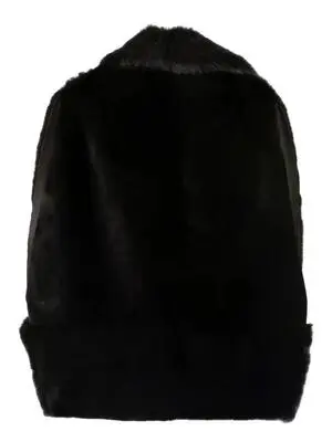 BLANCHA Shearling-trim Leather Gilet