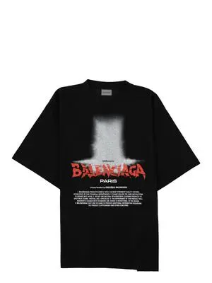 Balenciaga T-shirt Con Stampa - Black