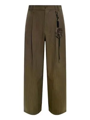 SONG FOR THE MUTE Pinstripe Pleated Trousers - Brown