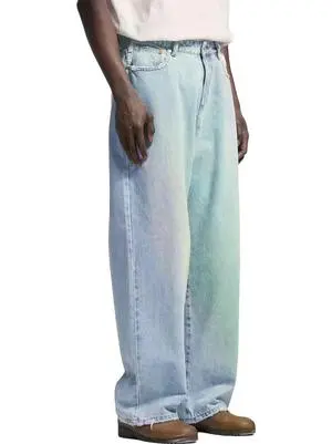 BRAM’S FRUIT Distressed Wide-leg Jeans - Blue
