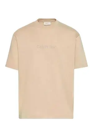 Calvin Klein Logo-embroidered T-shirt - Neutrals