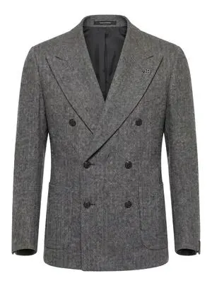 Tagliatore Herringbone Double-breasted Blazer - Grey