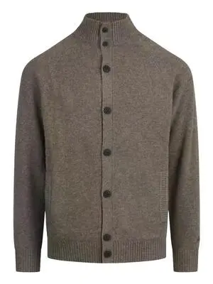 MC2 SAINT BARTH Beige Galway Lambswool Cardigan With High Collar - Brown