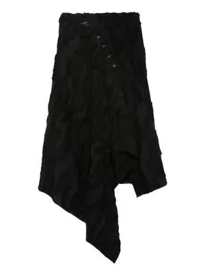 MASNADA Asymmetric Frayed-effect Midi Skirt