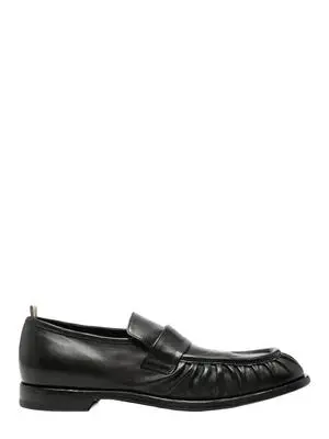 Officine Creative Sound 008 Ruched Leather Loafers - Black