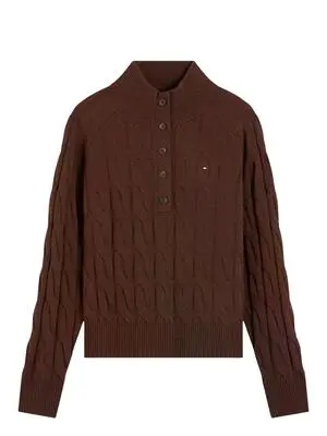 Tommy Hilfiger Cable-knit Button-up Sweater - Brown
