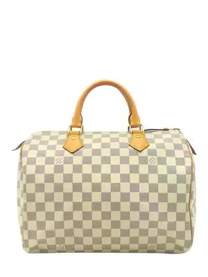 LOUIS VUITTON 2017 Damier Azur Speedy 30 Boston Bag - White